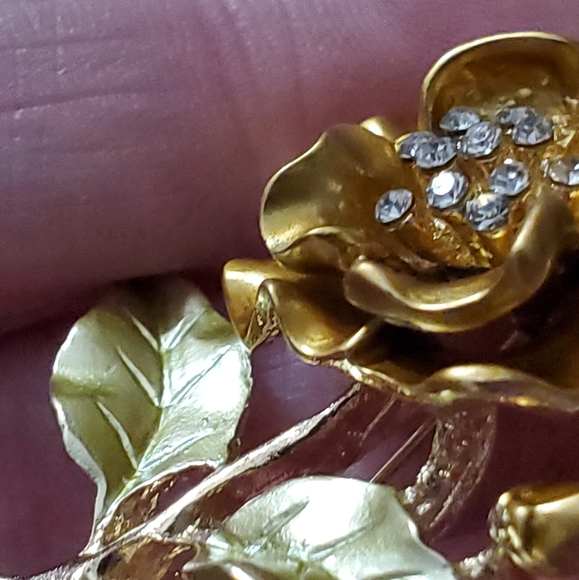 Jewelry | English Rose Brooch Flower Gold Yellow Pin Wedding Enamel New ...